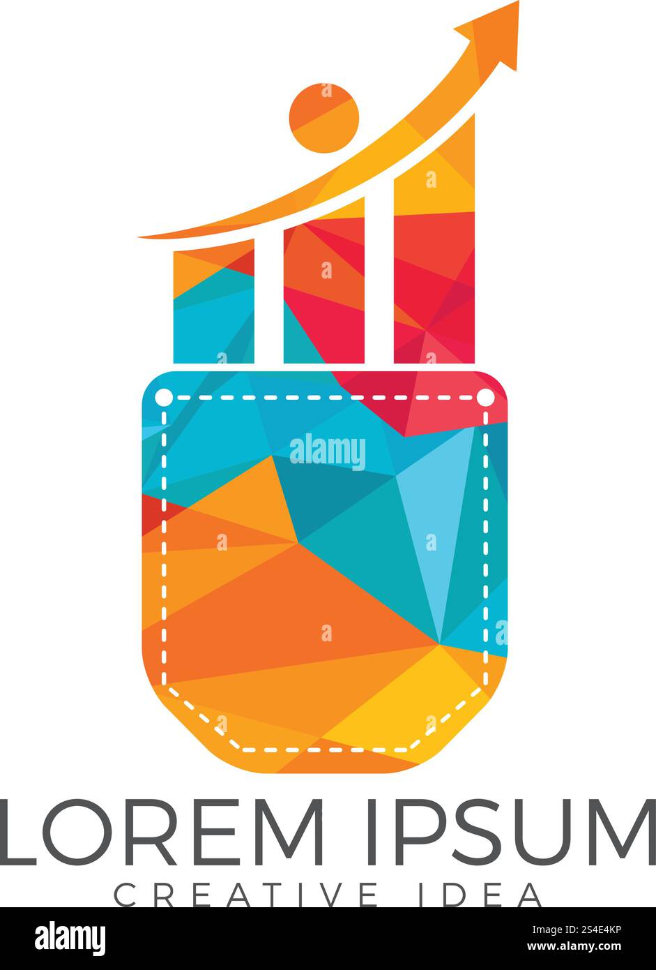 Pocket Trader Logo Design. Pocket and business graph icon design Stock ...