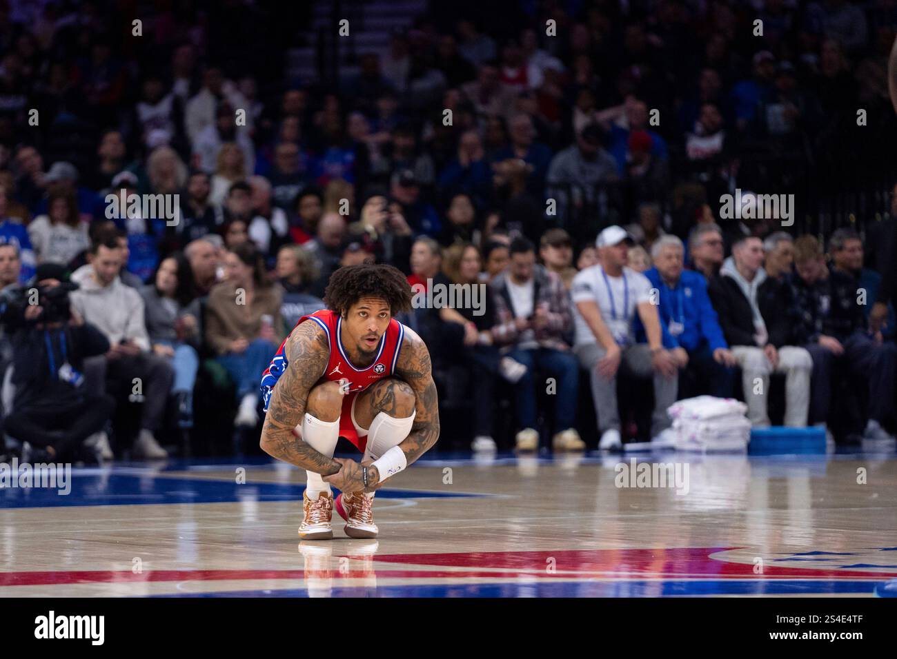 Philadelphia 76ers' Kelly Oubre Jr. looks on during the NBA basketball ...