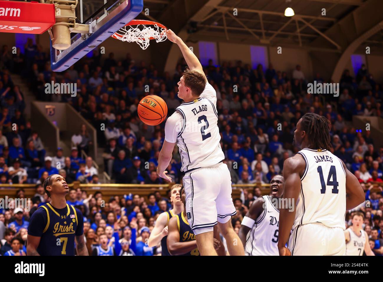 January 11, 2025: Duke guard Cooper Flagg (2) goes up for a dunk. Copper Flagg ended up with 42 ...