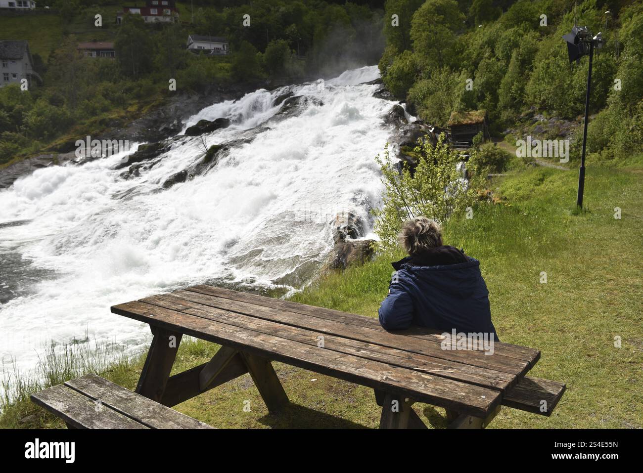 The Hellesyltfossen waterfall in Norway Stock Photo - Alamy