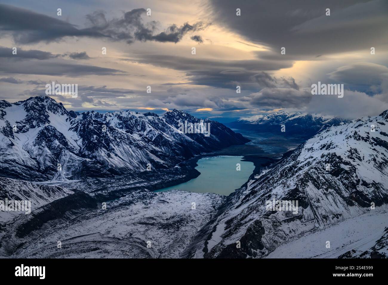 Aerial views of Aoraki/Mount Cook National Park via Helicopter Stock ...