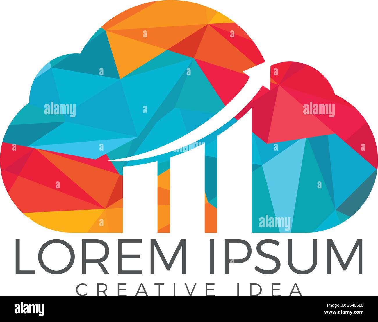 Vector logo combination of a cloud and financial graph. Cloud Statistic ...