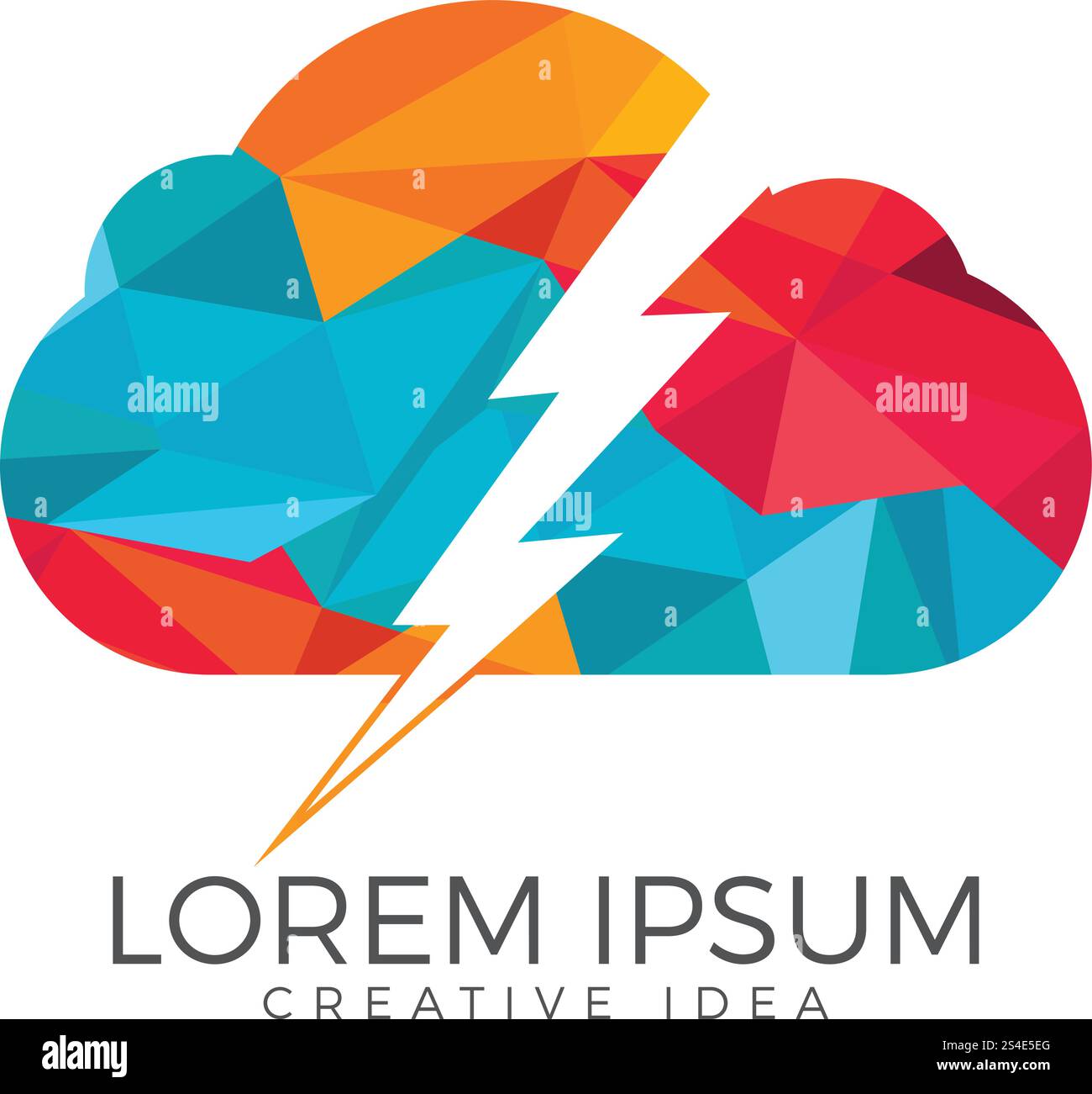 Thunder and cloud logo design. Cloud and Lightning logo design Stock ...