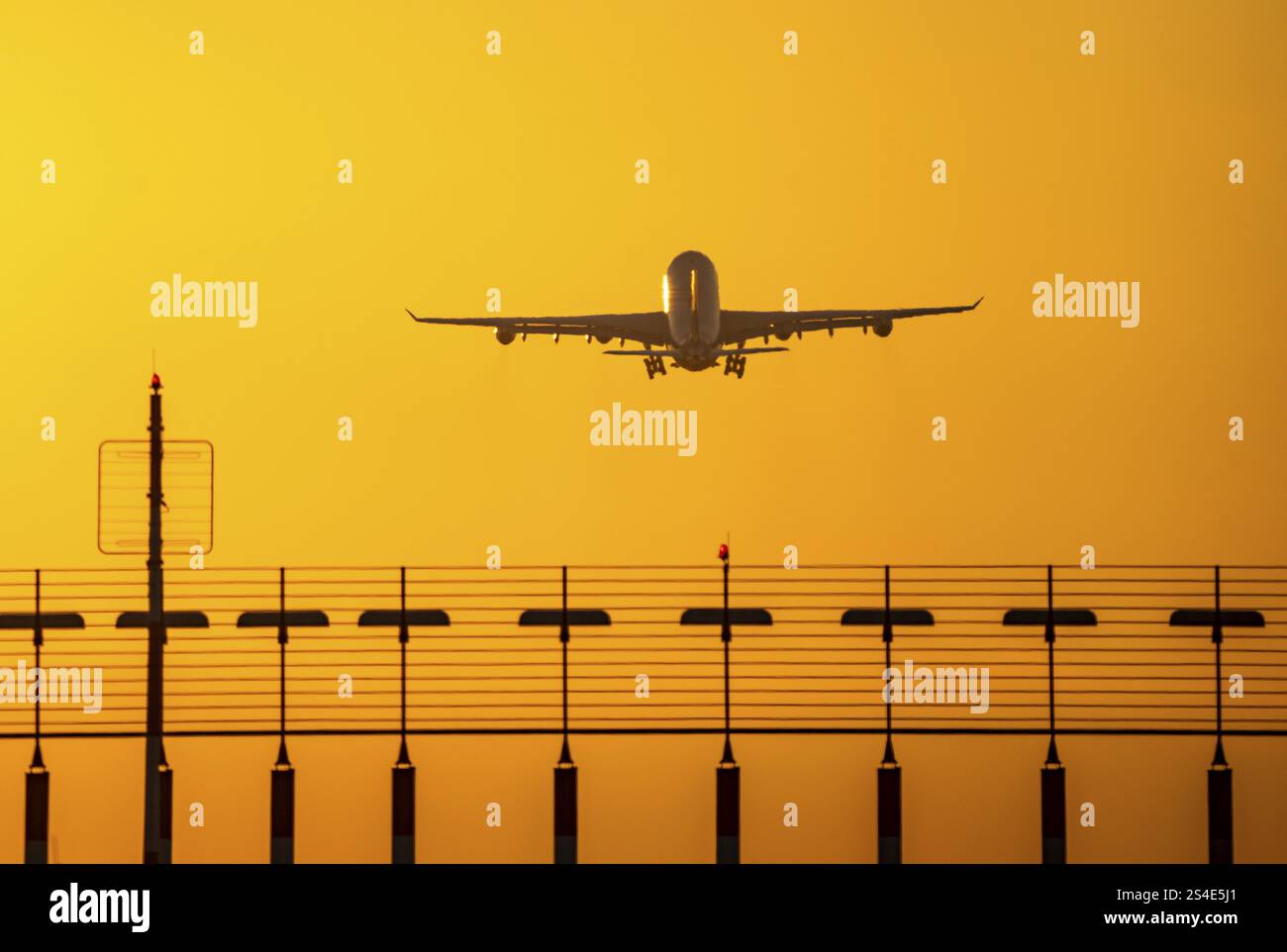 Aircraft taking off from the main runway south, 05R/23L, runway ...