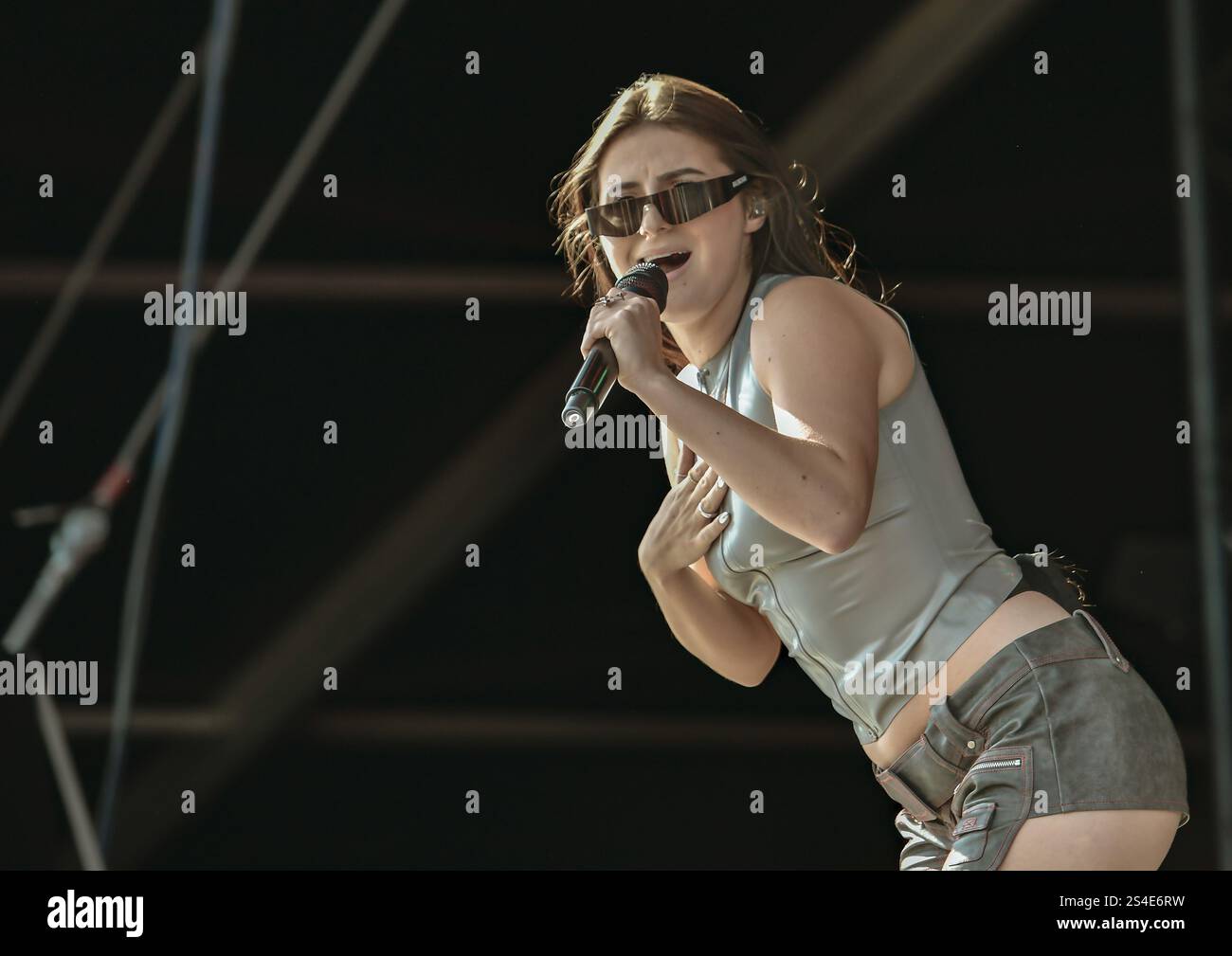 Singer Natalie Jane takes to the stage at the Lollapalooza Festival ...