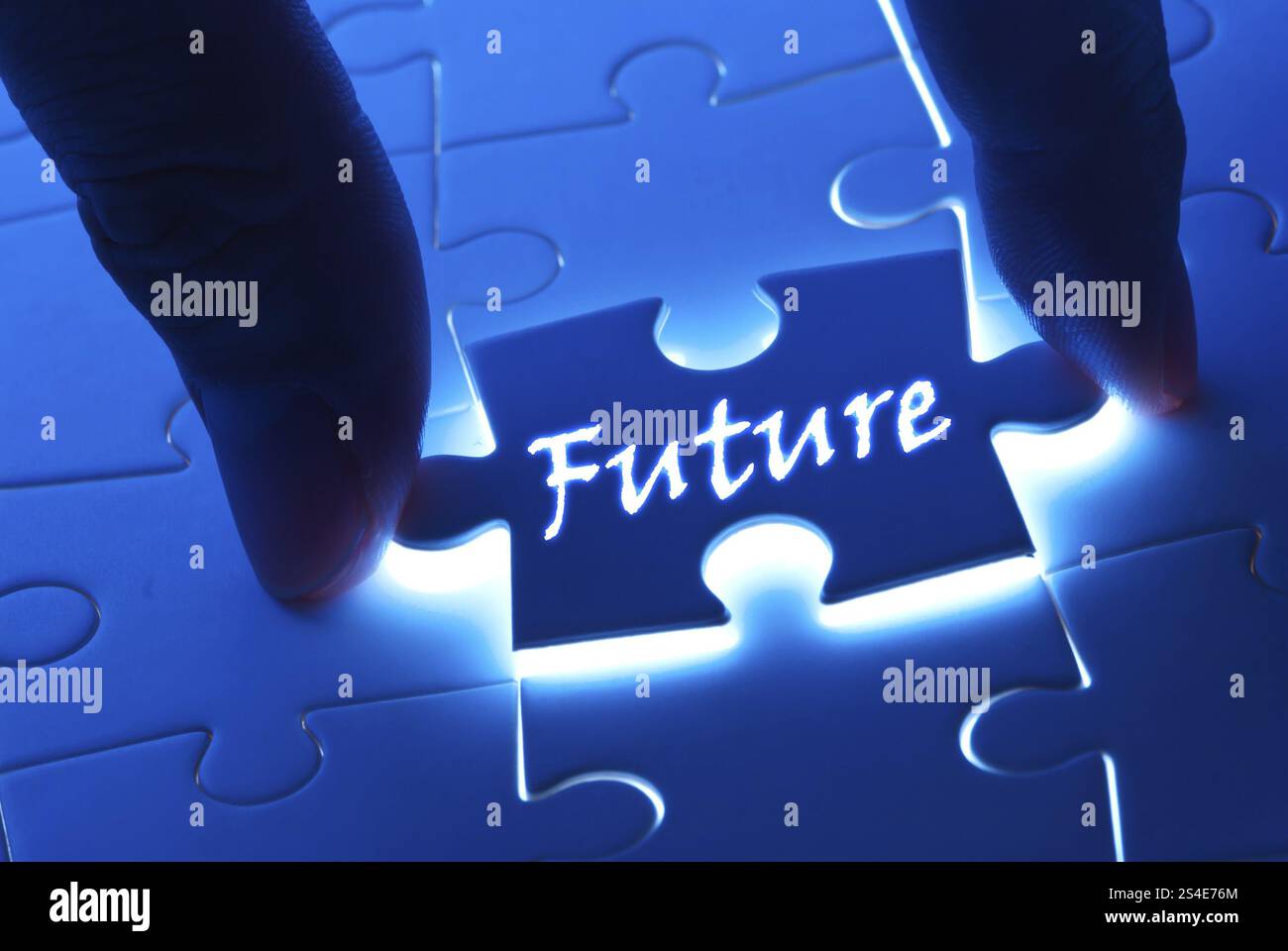 Future concept, future word on puzzle piece with back light Stock Photo ...