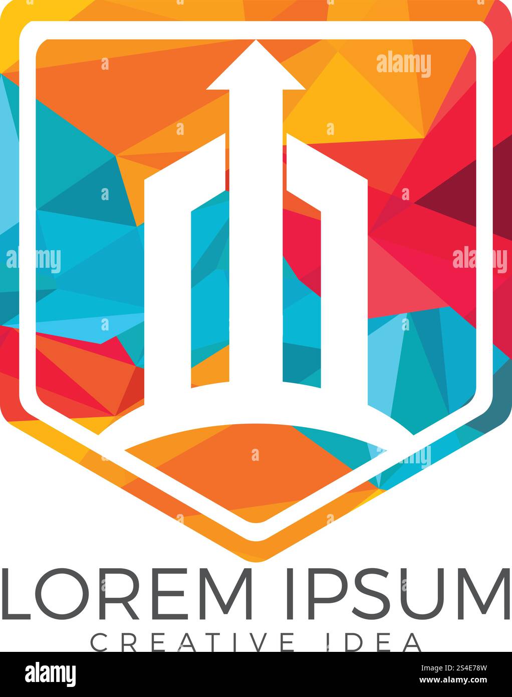 Arrow building shiled shape company logo. House sign Stock Vector Image ...