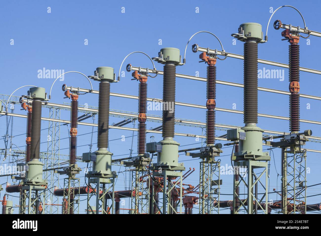 Transformer substation with insulators, Bremen, Germany, Europe Stock ...