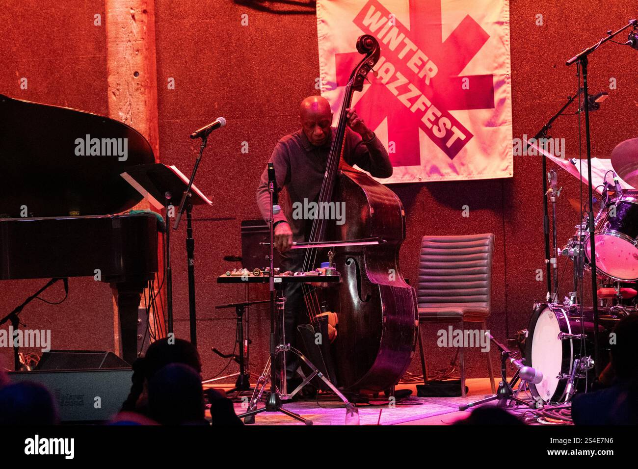 New York, USA. 10th Jan, 2025. Jazz royalty 87-year-old bassist Reggie ...
