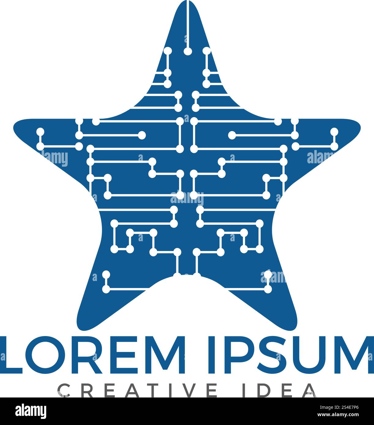 Star circuit networking logo design. Digital star sign Stock Vector ...