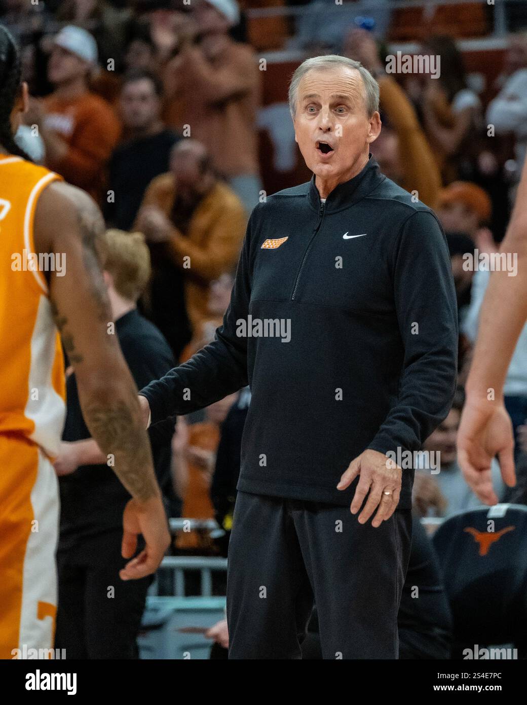 Texas, USA. 11th Jan, 2025. Head coach Rick Barnes of the Tennessee ...