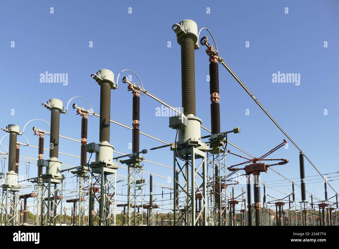 Transformer substation with insulators, Bremen, Germany, Europe Stock ...