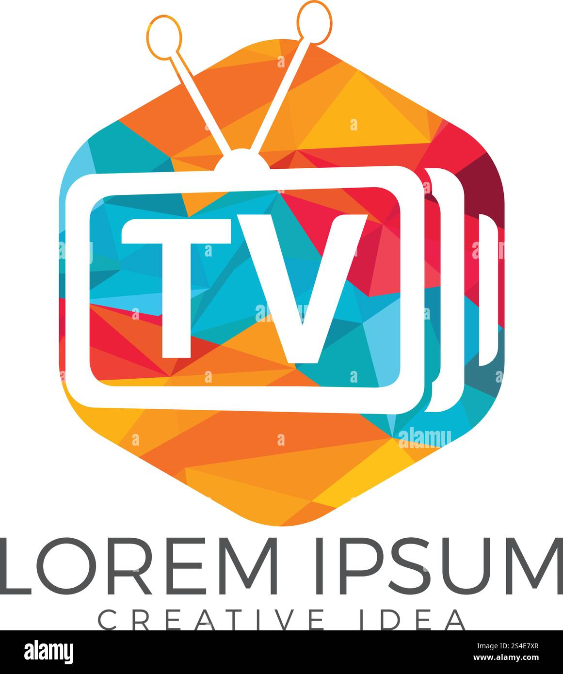 Letter TV logo design. TV media logo design concept template Stock ...