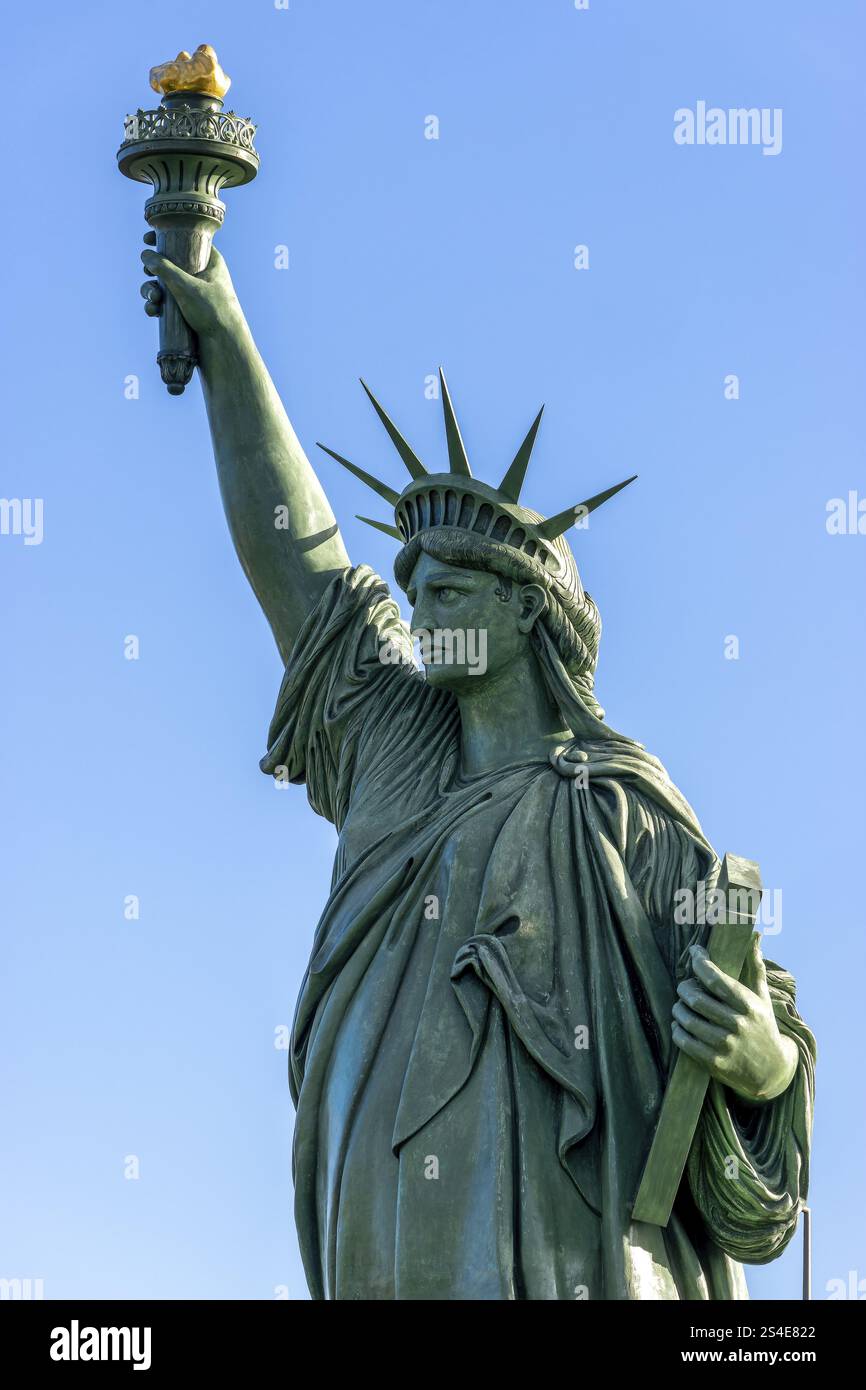 Detail replica of the Statue of Liberty by Frederic Auguste Bartholdi ...