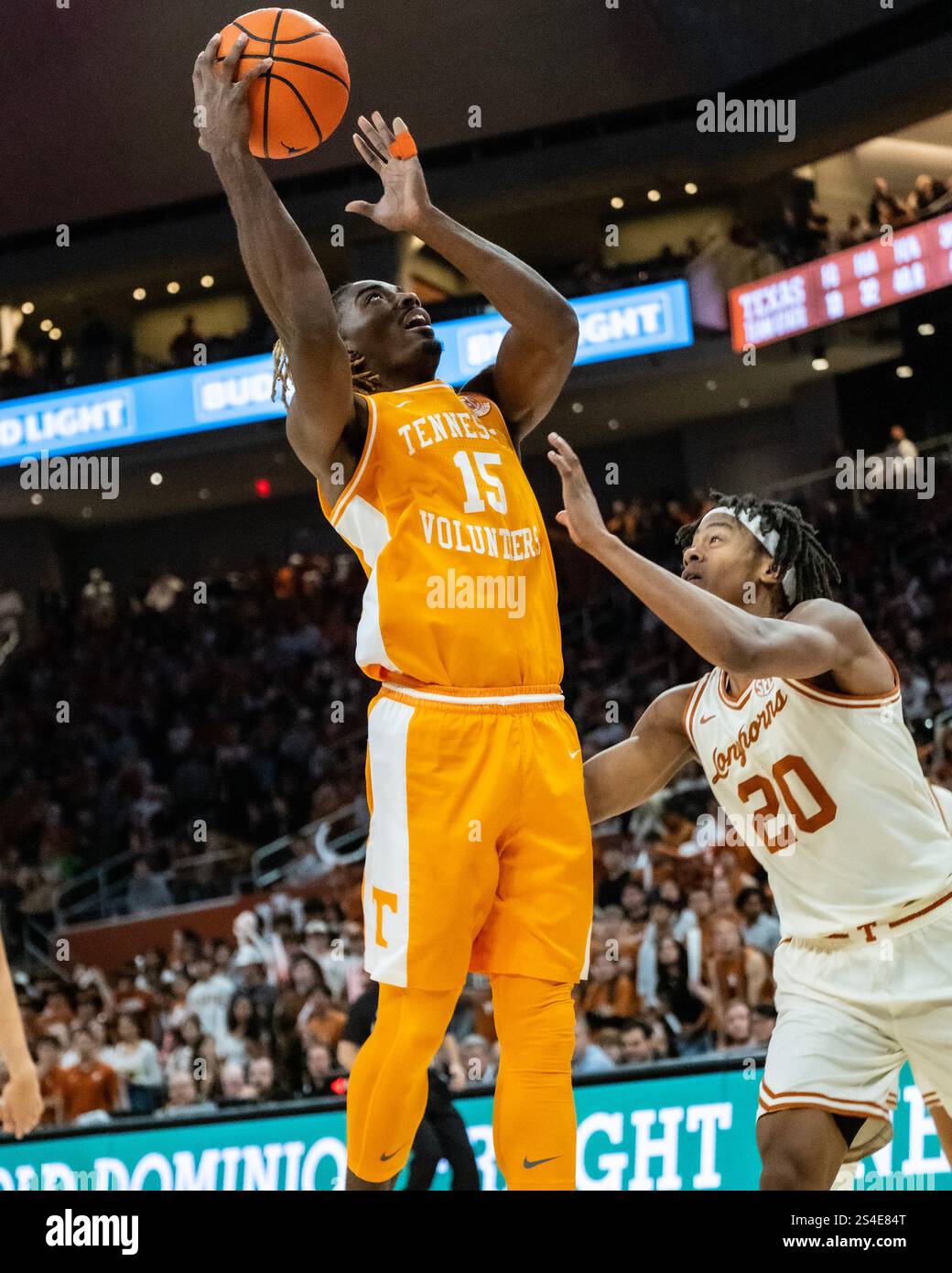 Texas, USA. 11th Jan, 2025. Jahmai Mashack (15) of the Tennessee ...