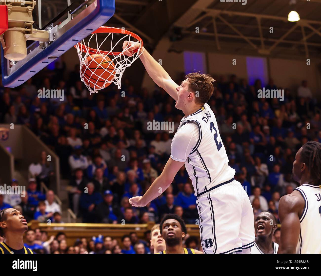 January 11, 2025: Duke guard Cooper Flagg (2) goes up for a dunk ...