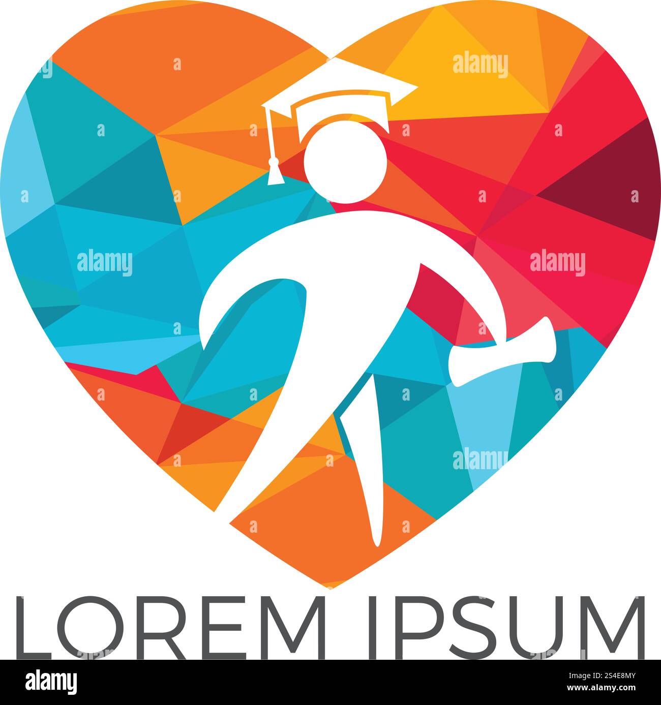 Student heart shape logo design. Education vector design template Stock ...