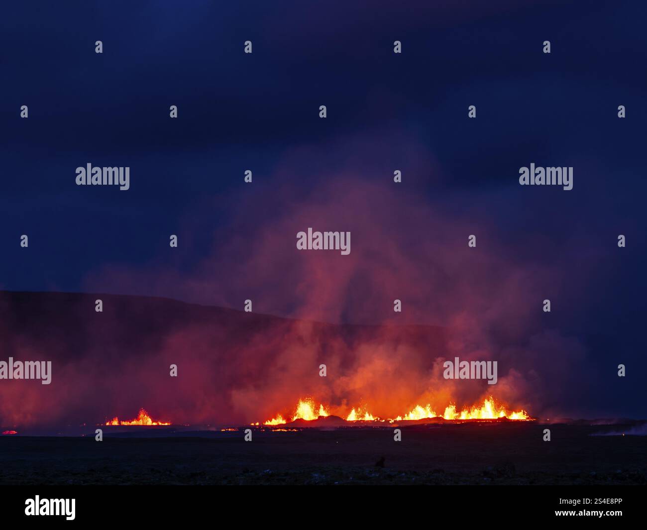 Volcanic eruption in Iceland, Grindavik, Iceland, Europe Stock Photo ...