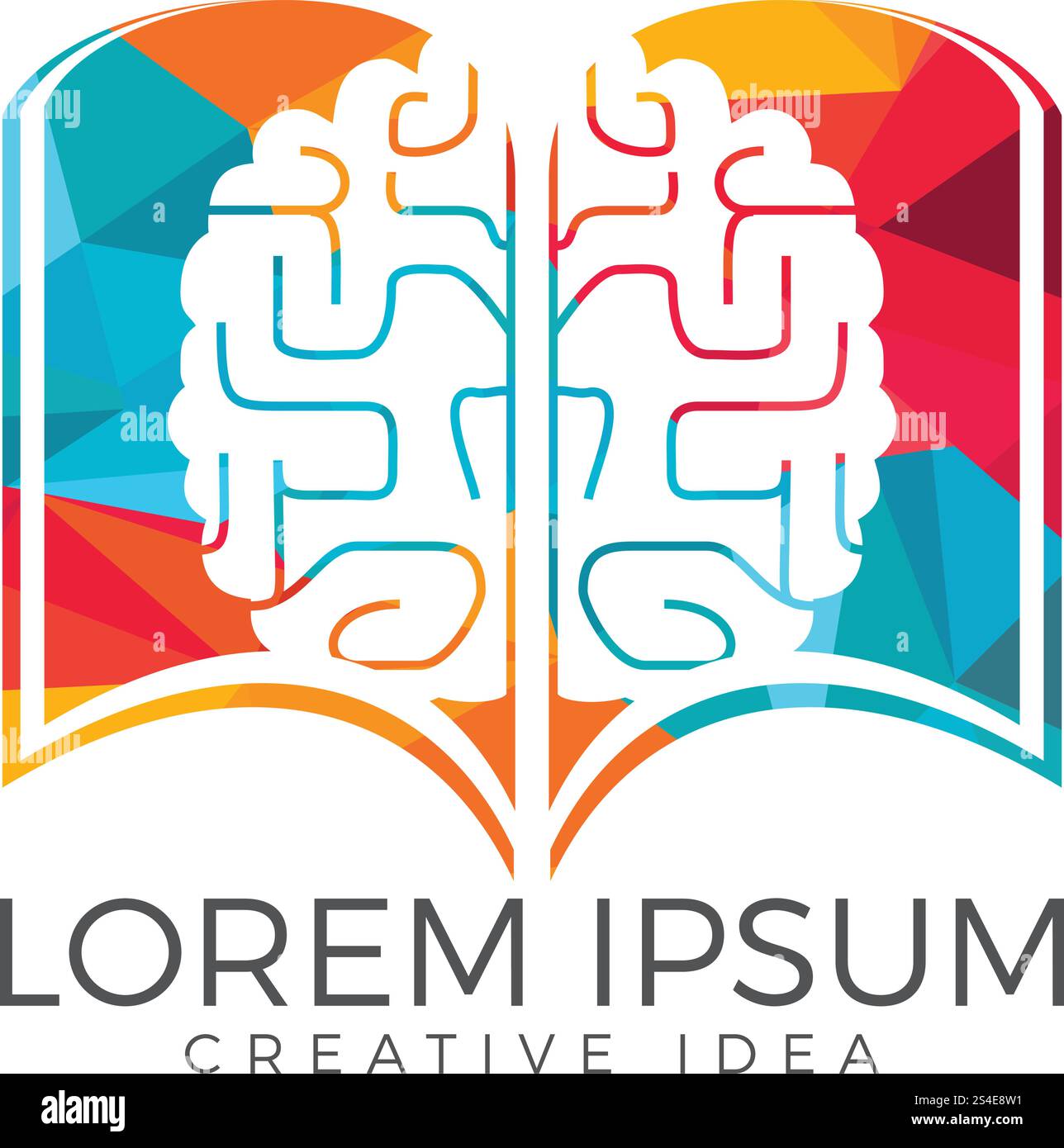 Book brain logo design. Educational and institutional logo design Stock ...