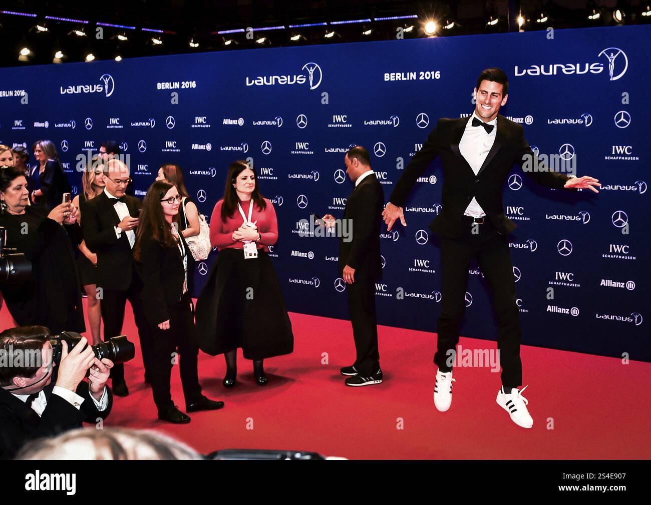 Novak Djokovic Serbian tennis player arrival of the guests on the red ...