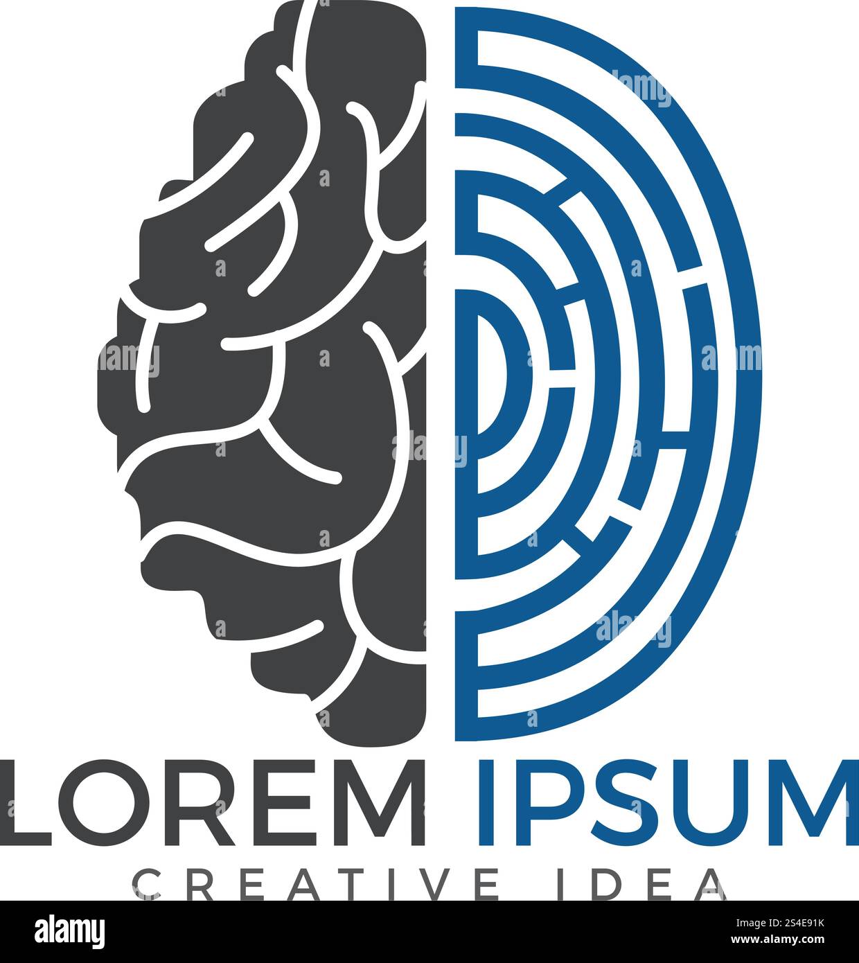 Vector logo icon with brain and fingerprint Stock Vector Image & Art ...