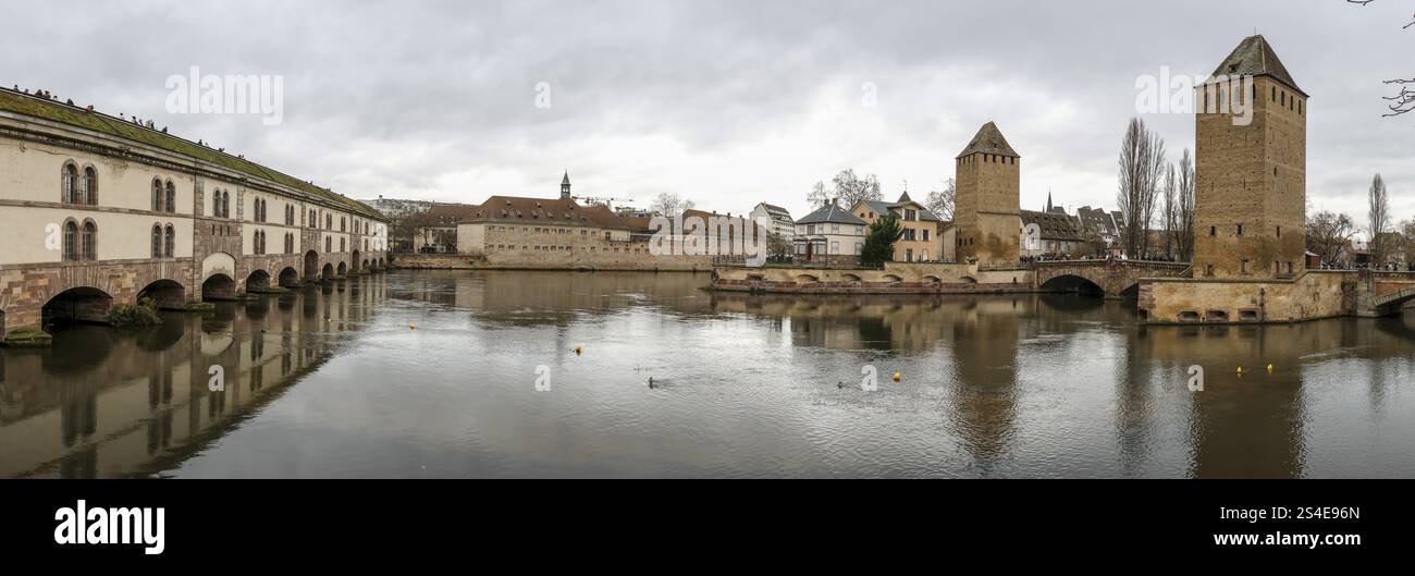 Panoramic photo with the historic Barrage Vauban stone bridge from the ...