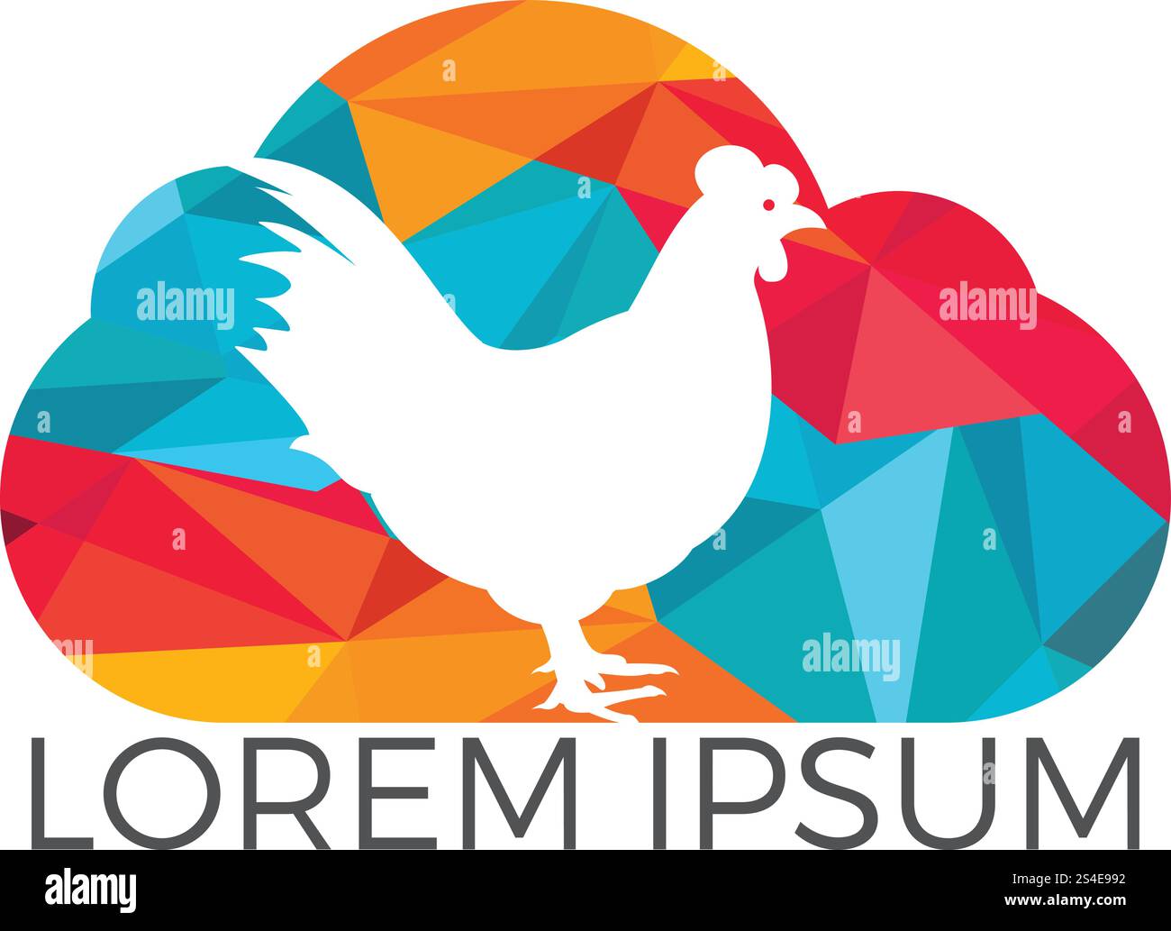 Hen and cloud vector logo design. Logo, sign, icon for groceries, meat ...
