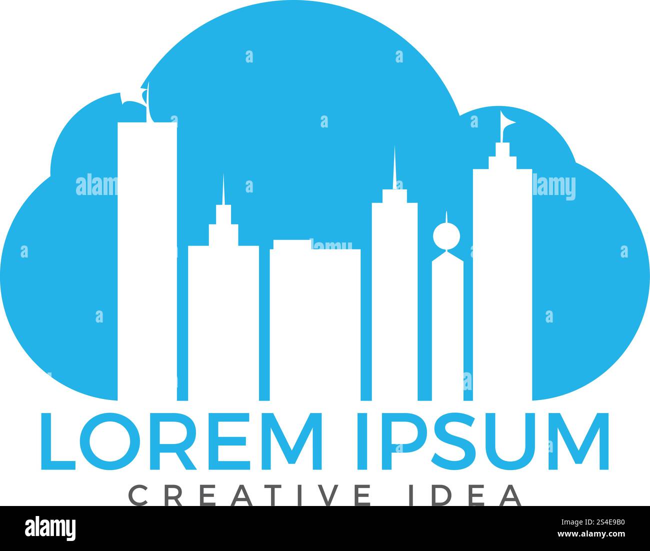 Cloud Building logo designs. City cloud digital server logo Stock ...
