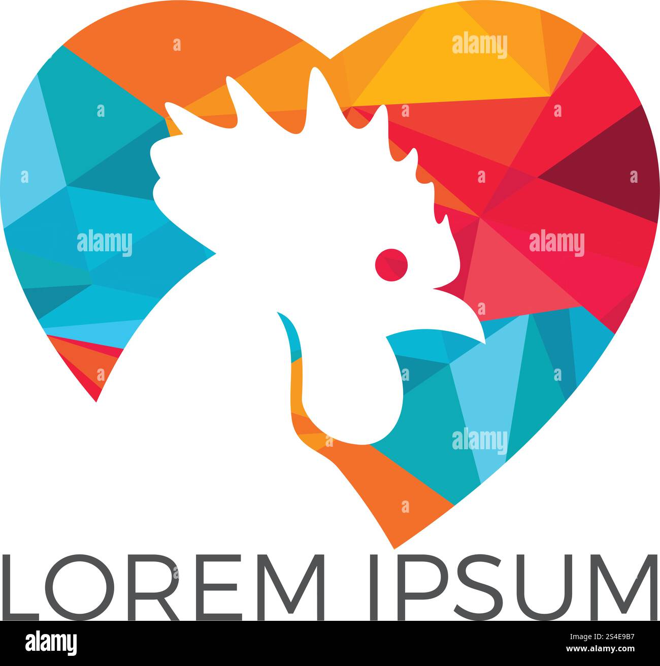 Rooster heart shape vector logo design Stock Vector Image & Art - Alamy
