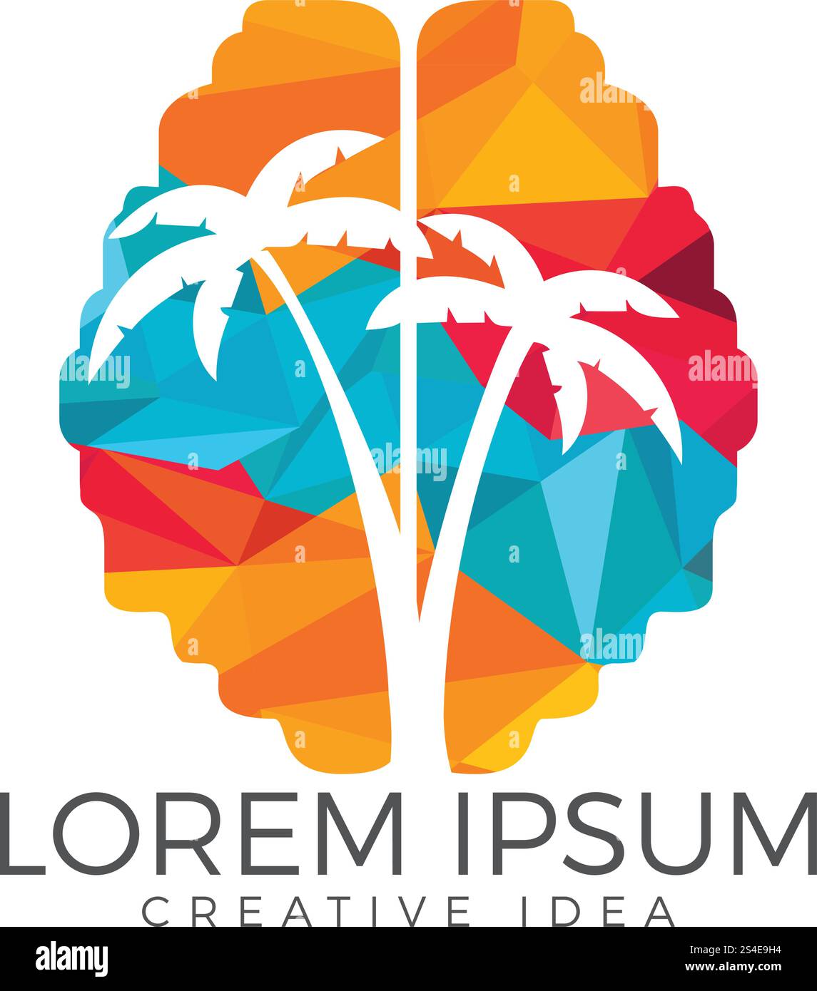 Green Brain tree logo design. Think Green label Stock Vector Image ...