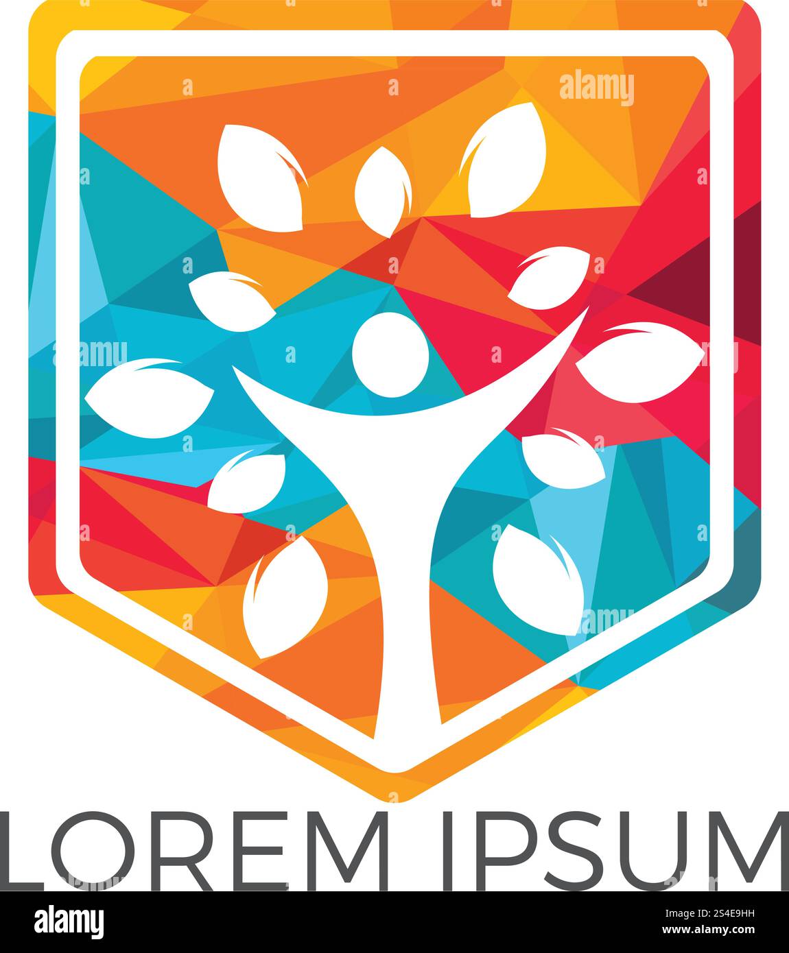 Human life logo icon of abstract people tree vector. Family tree sign ...