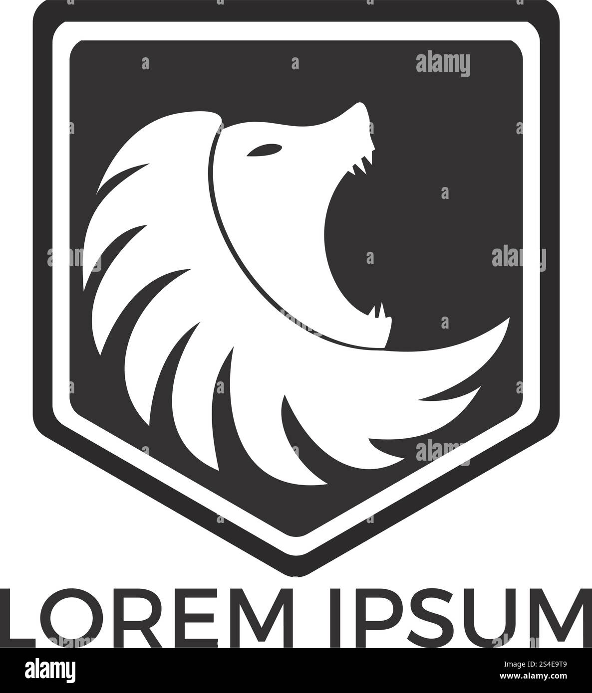 Lion shield logo design Black and White Stock Photos & Images - Alamy