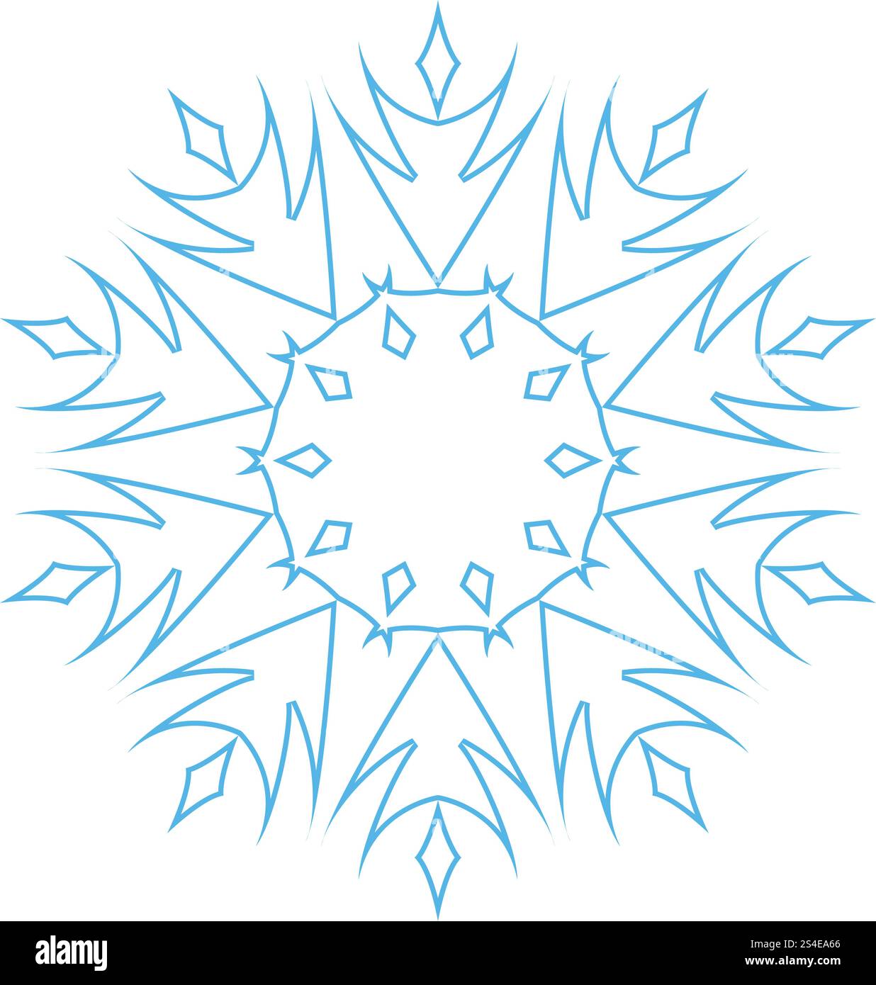 Snowflake ornate. Blue on white. Vector illustration Stock Vector Image ...