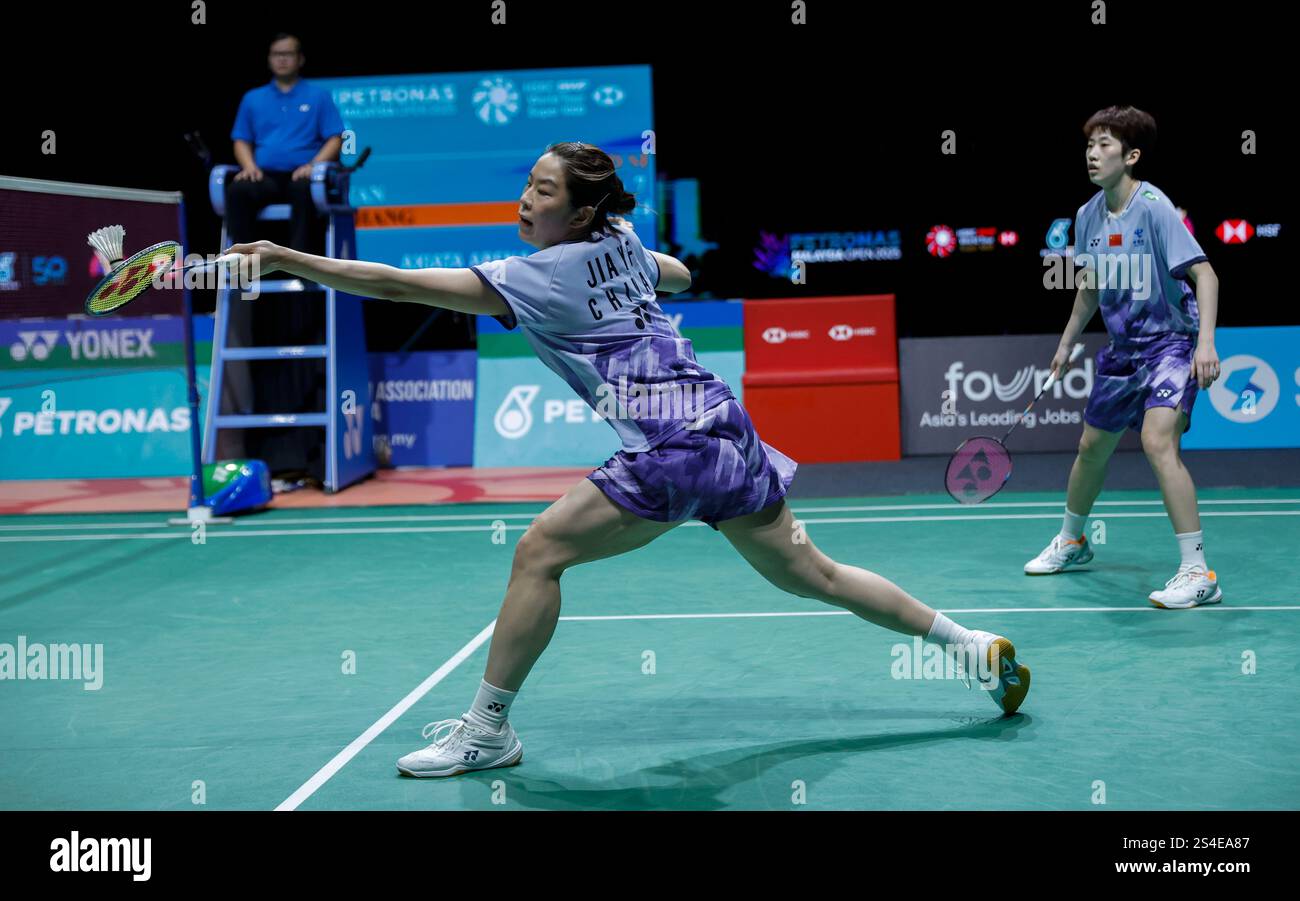 Jia Yi Fan (L) and Zhang Shu Xian of China play against Liu Sheng Shu ...