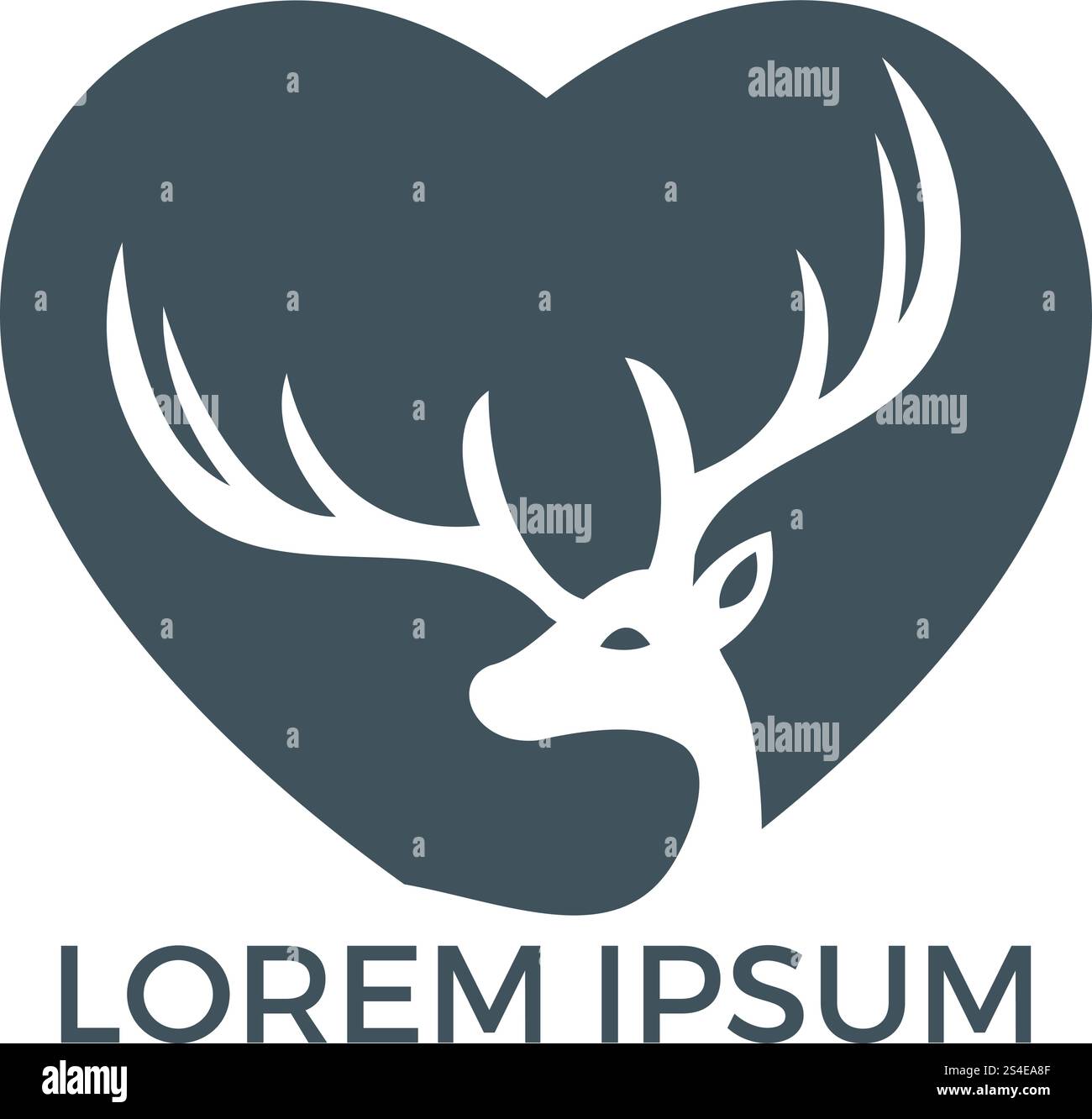 Deer heart shape logo design Stock Vector Image & Art - Alamy