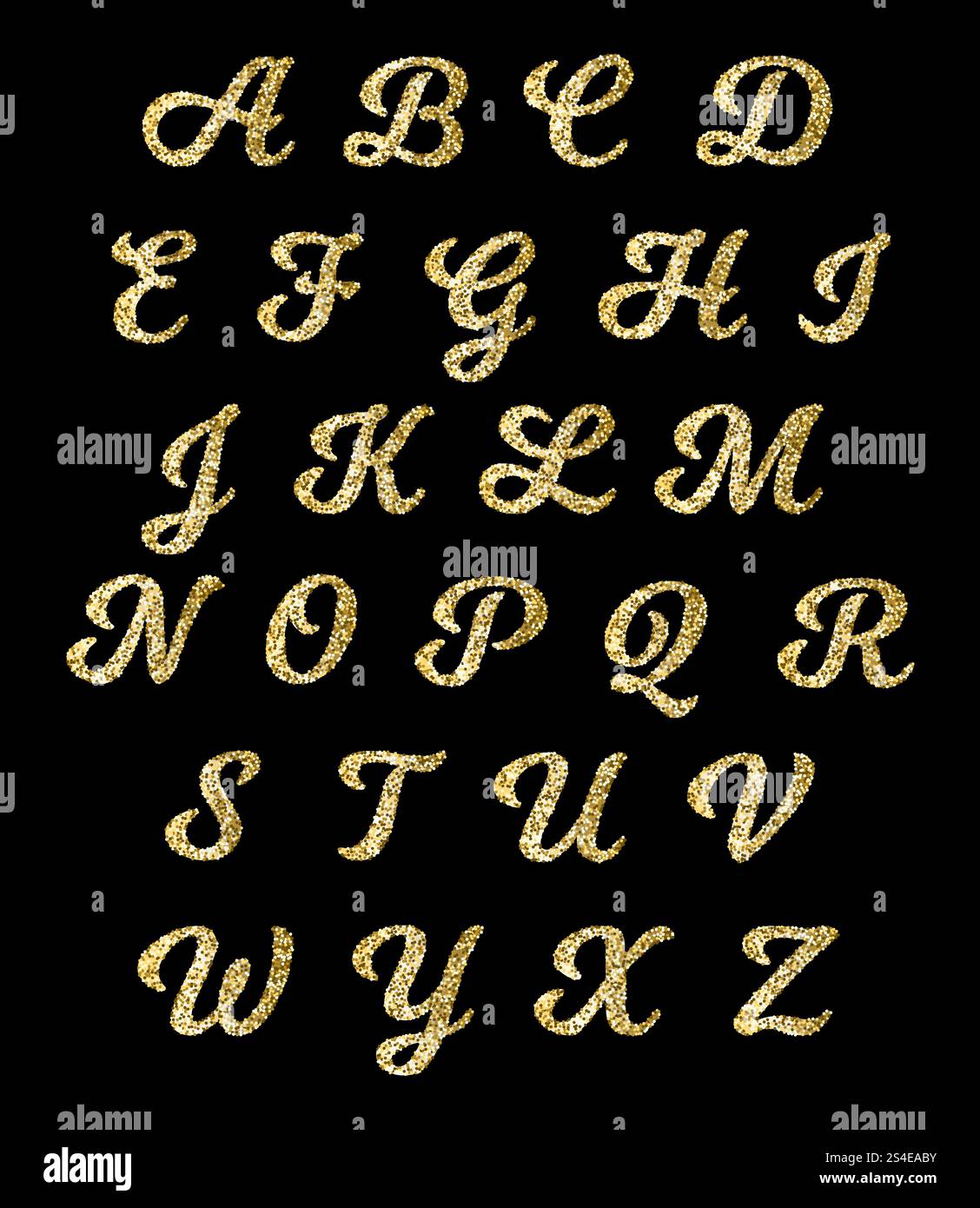 Gold font vector letters with sparkle effect hi-res stock photography ...