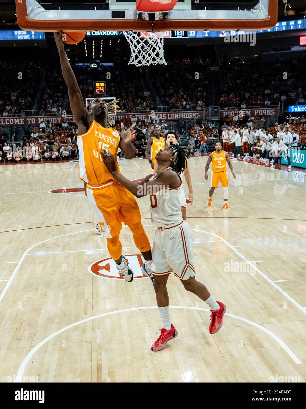 Texas, USA. 11th Jan, 2025. Jahmai Mashack (15) of the Tennessee ...