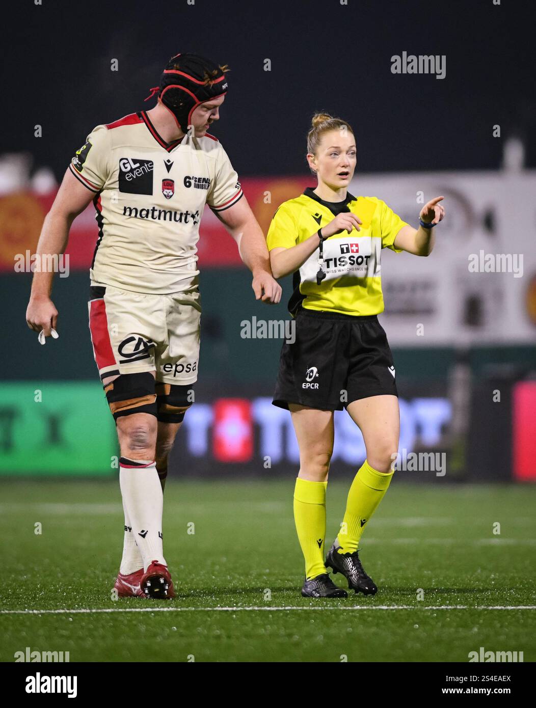 Galway, Ireland. 11th January, 2025. Match day referee Hollie Davidson ...