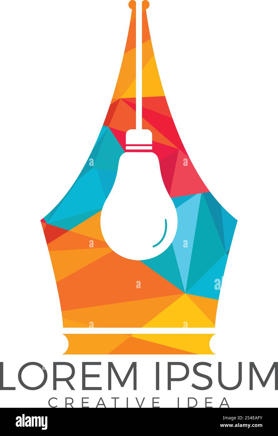 Pen nib and bulb logo idea Stock Vector Image & Art - Alamy
