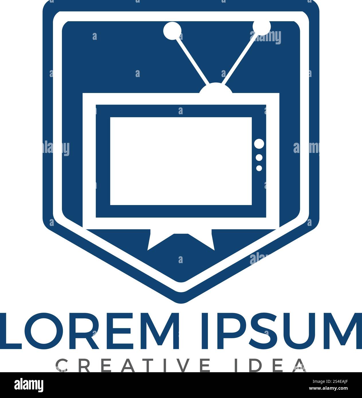 TV media shield logo design. TV Service Logo Template Design Stock ...