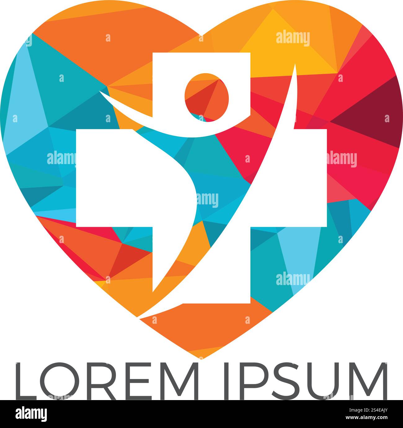 Medical cross heart shape logo design Stock Vector Image & Art - Alamy