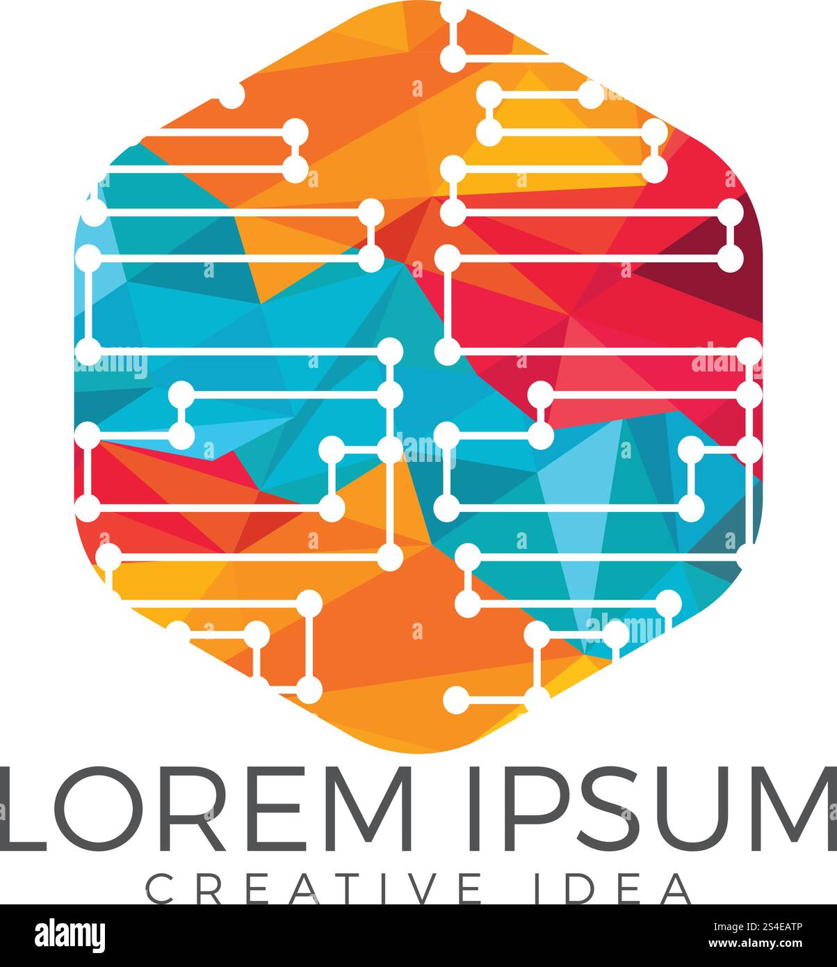 Abstract data sharing network logo design. Technology, computer, data ...