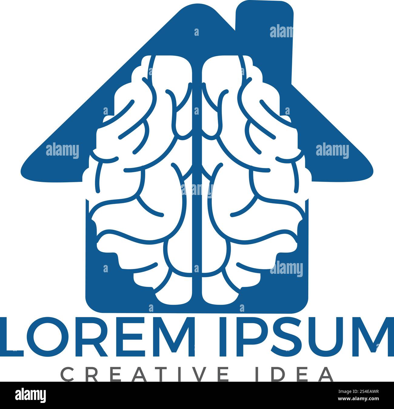 Creative brain house logo design. Think idea concept.Brainstorm power ...