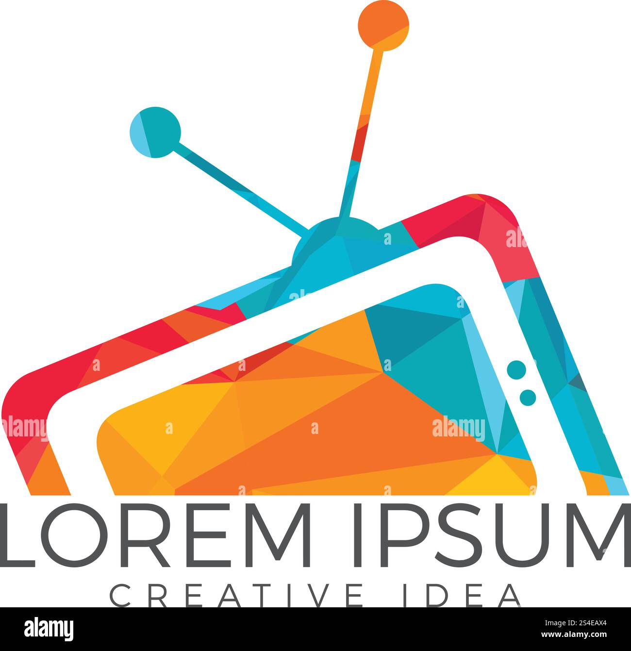 TV media logo design. TV Service Logo Template Design Stock Vector ...