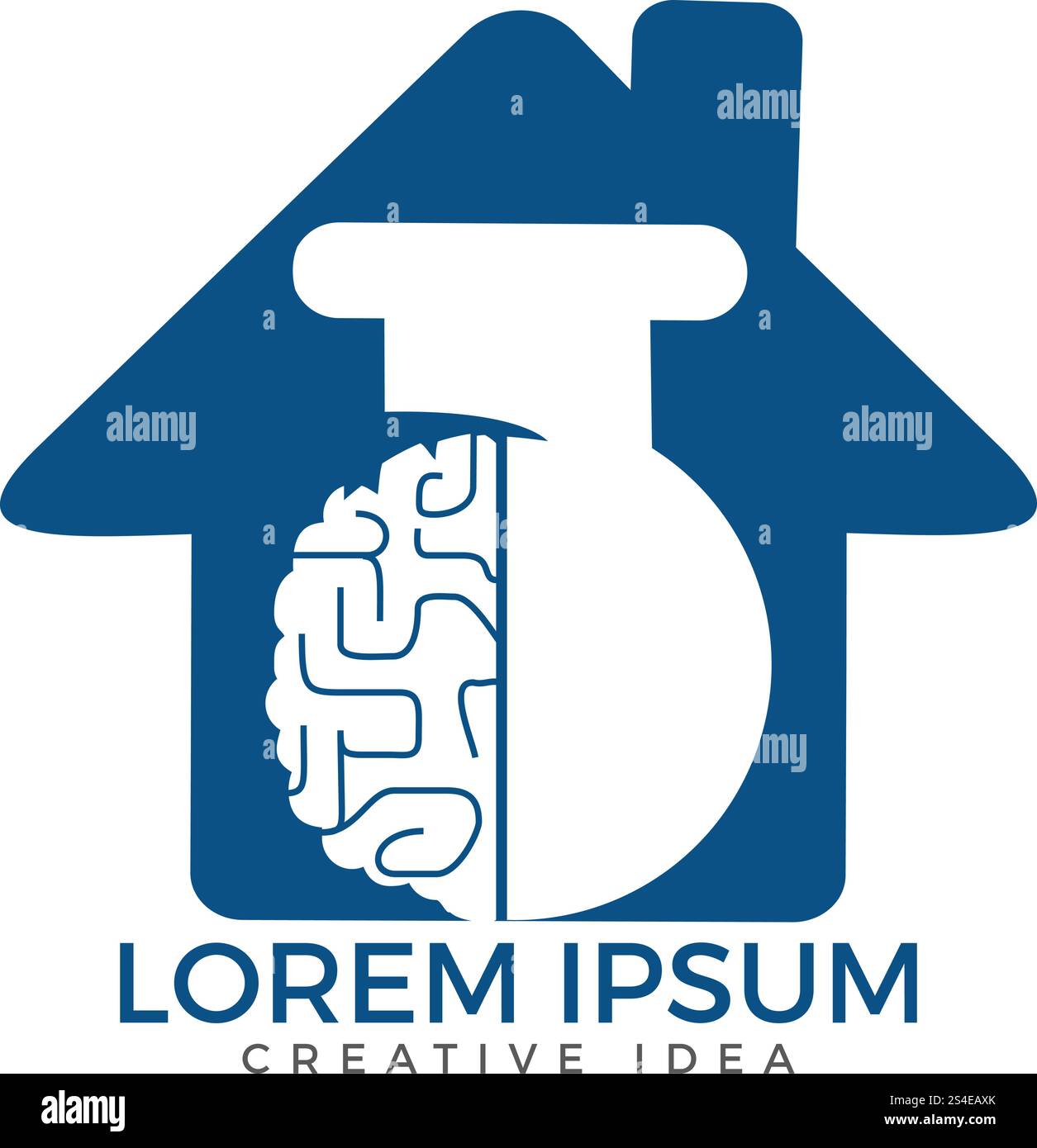 Brain lab and house logo design Stock Vector Image & Art - Alamy