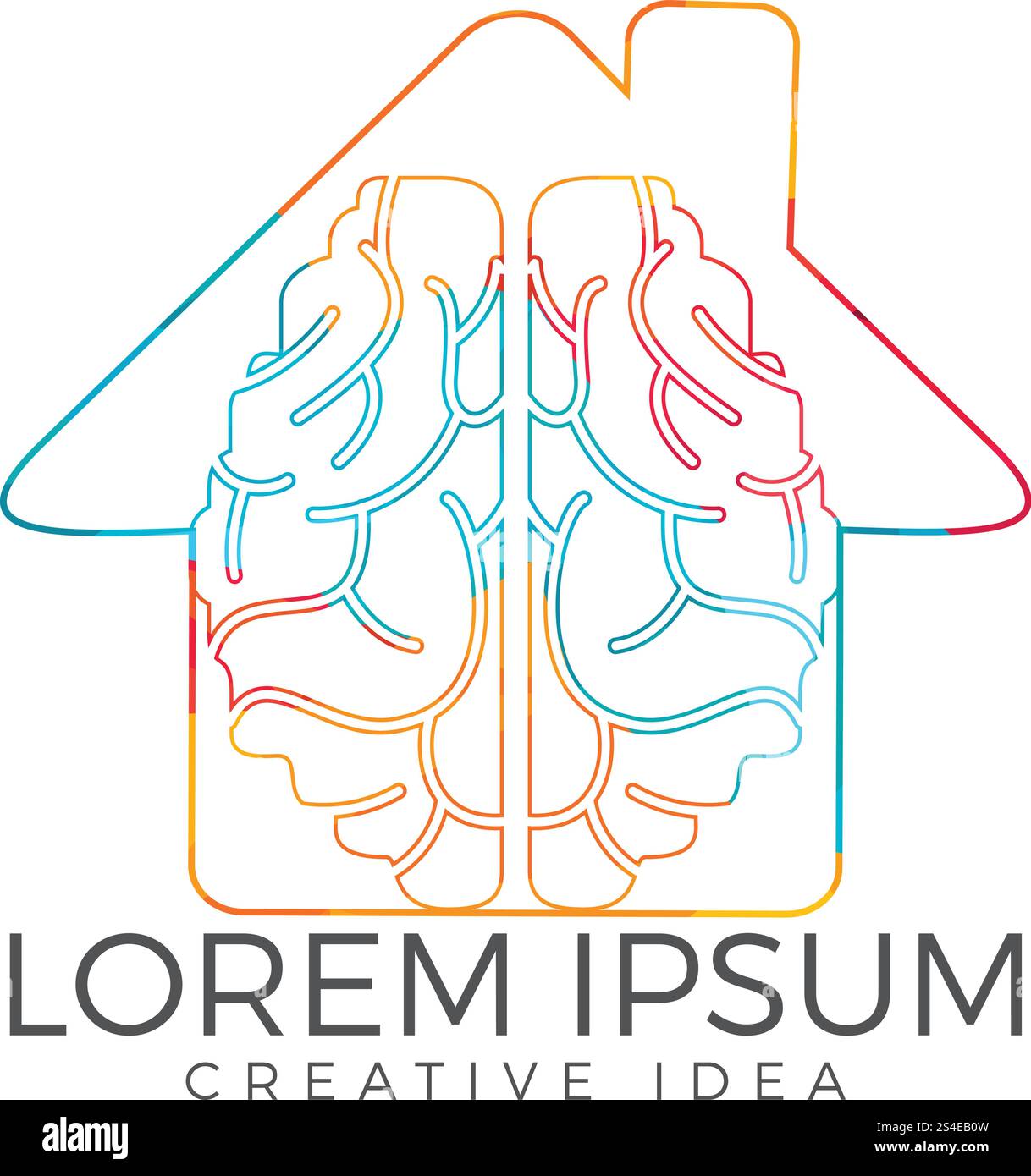 Creative brain house logo design. Think idea concept.Brainstorm power ...