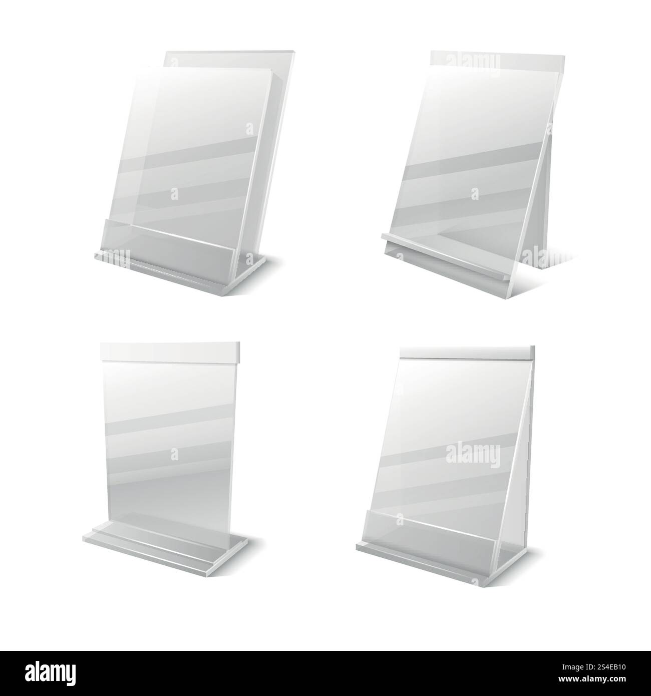Business information transparent plexiglass empty holders vector set ...