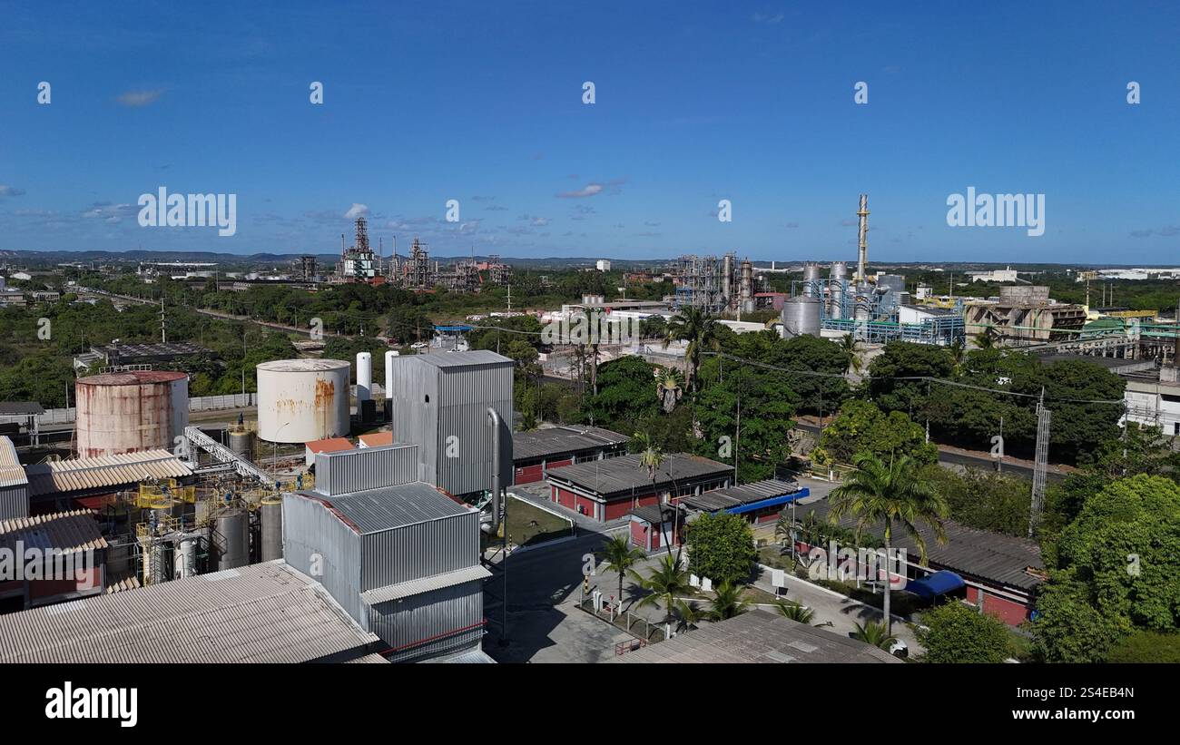 camacari, bahia, brazil - december 26, 2024: aerial view of a factory ...