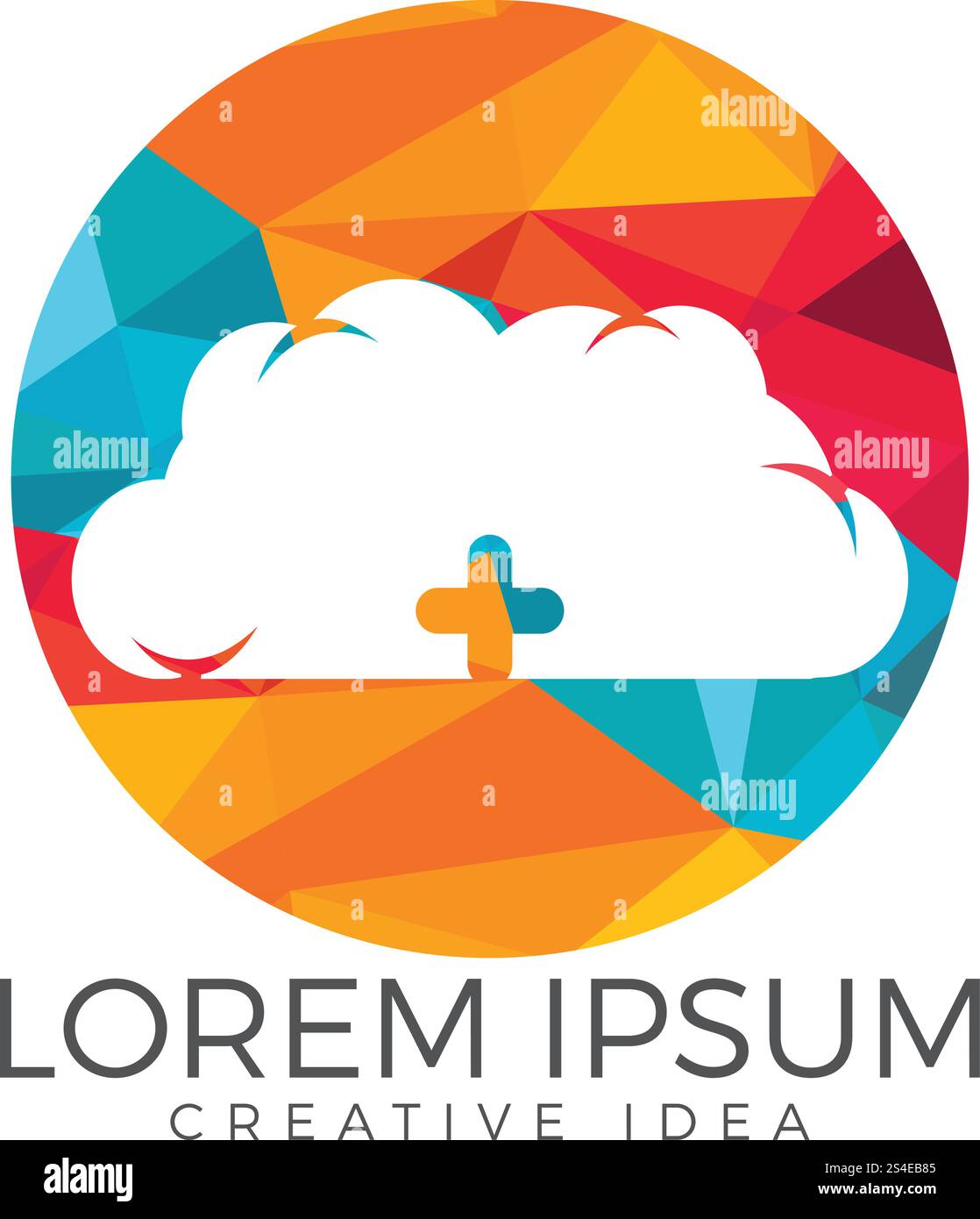 Cloud and plus logo design. Computing sign concept Stock Vector Image ...
