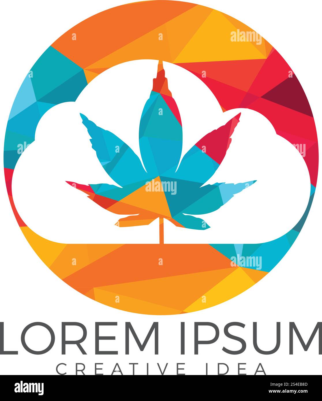 Cloud or smoke with marijuana leaf logo design Stock Vector Image & Art ...